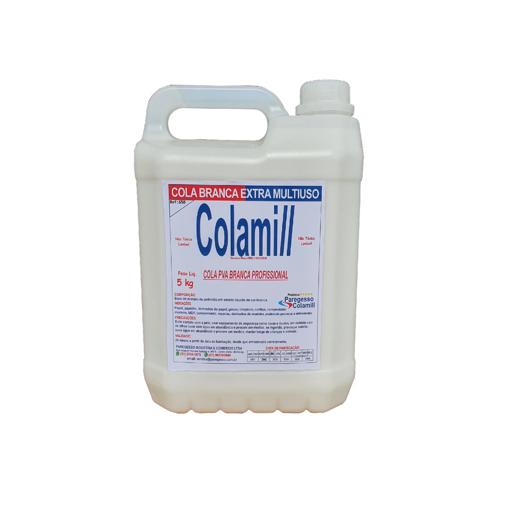 Cola Extra Pva Branca Ref650 Para Madeira - Galão De 5 Kg | Shopee Brasil