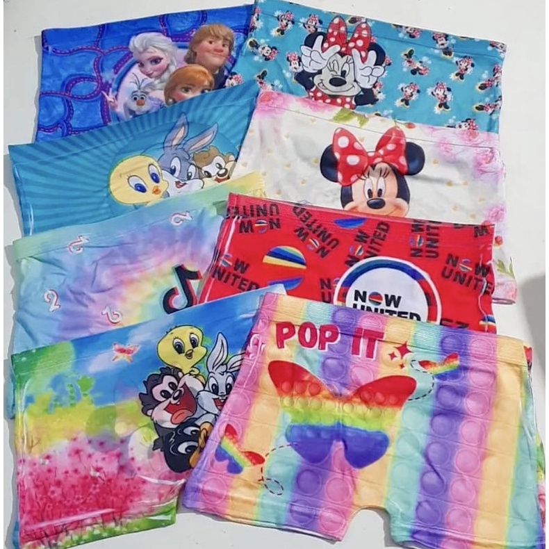 kit 12 calcinha shortinho boxer infantil sublimado personagem | Shopee ...