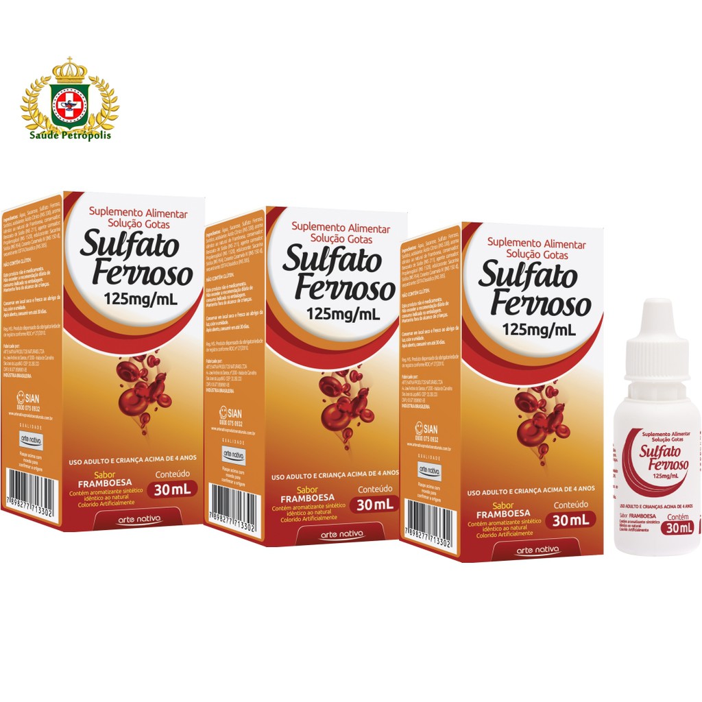 3 suplemento alimentar a base de sulfato ferroso em gotas 30ml | BeeCost