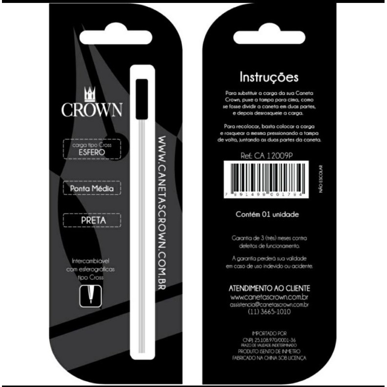 Carga tipo Cross - preta / Crown Blister com 1 unid. | Shopee Brasil