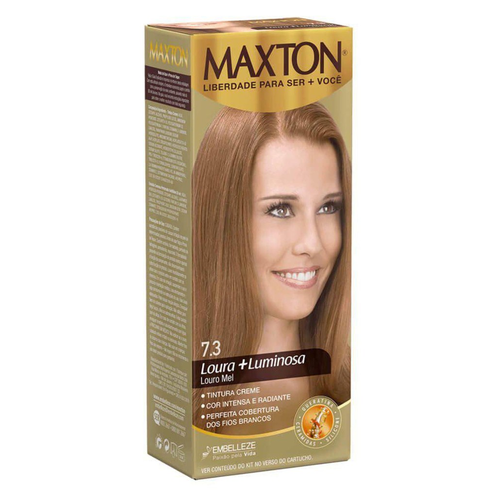 MAXTON TINTA CABELO 7,3 LOURO MEL | Shopee Brasil
