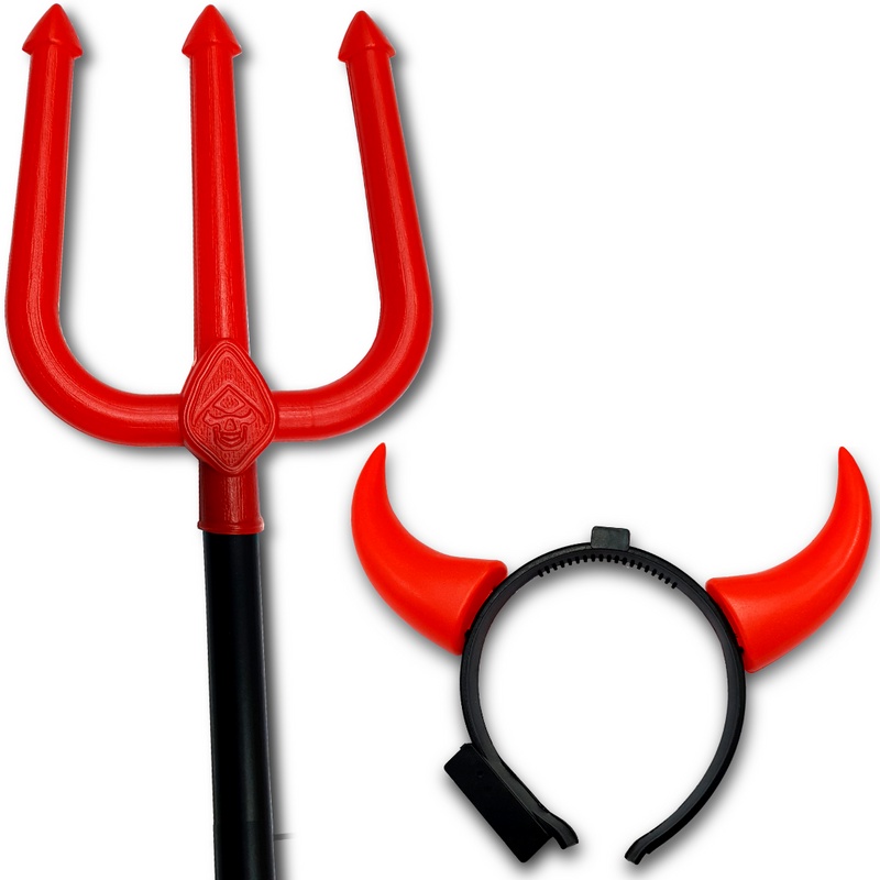 Chifre Capeta Com Luz Tridente Festa Fantasia Halloween | Shopee Brasil