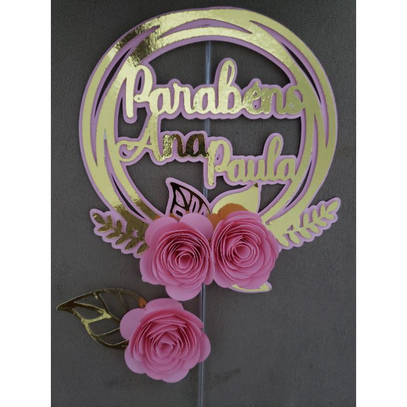 Topper de bolo circular. | Shopee Brasil