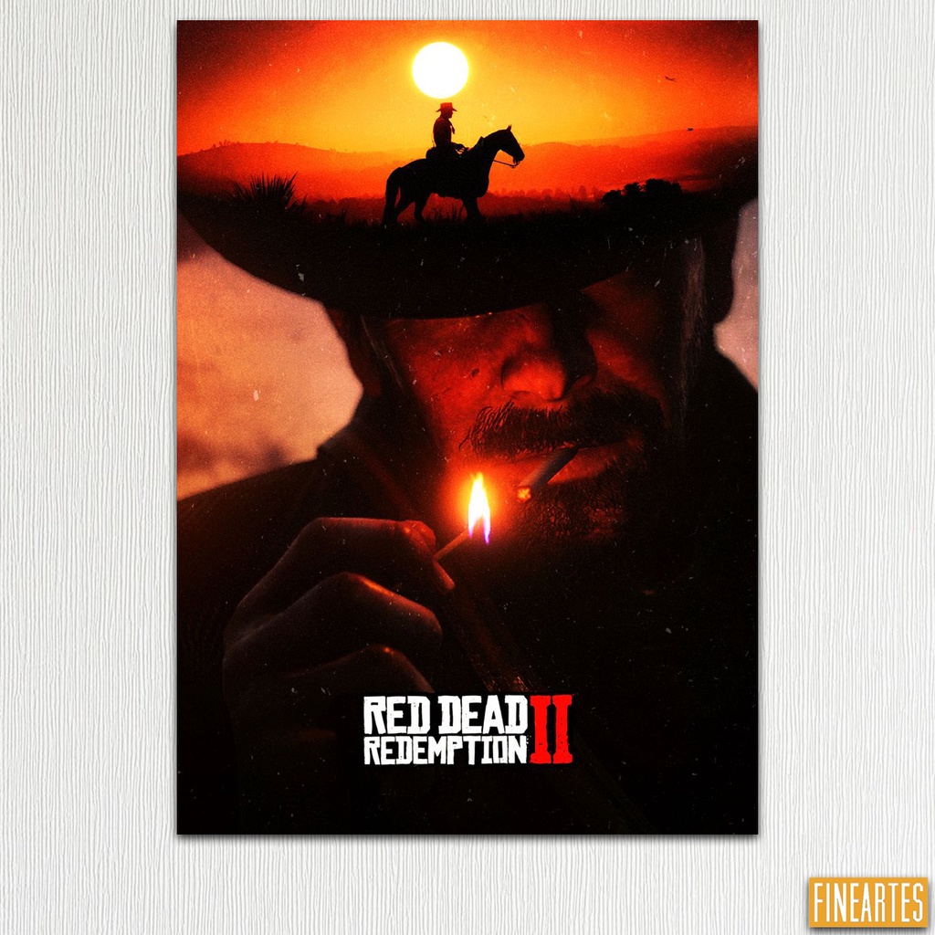Quadro Game Red Dead Redemption 2 Arte Poster Moldurado - Escorrega o Preço