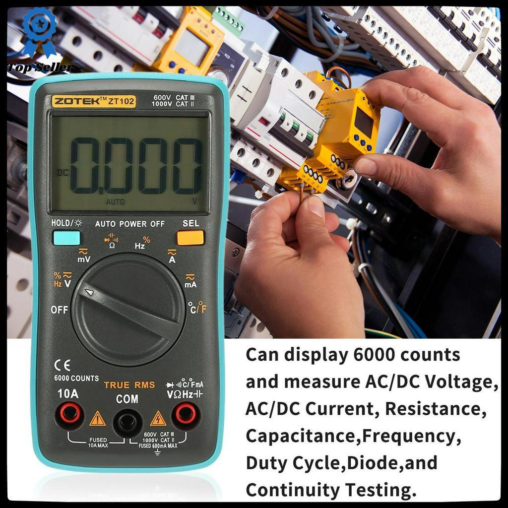 Multímetro Digital Zotek Zt102 Mini 6000 Ac / Dc Voltagem Atual Tester ...