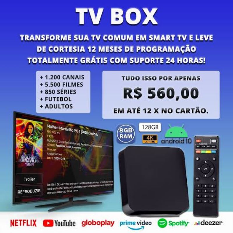 Box Tv 4K Com Toda Programação Liberada Por 12 Meses | Shopee Brasil