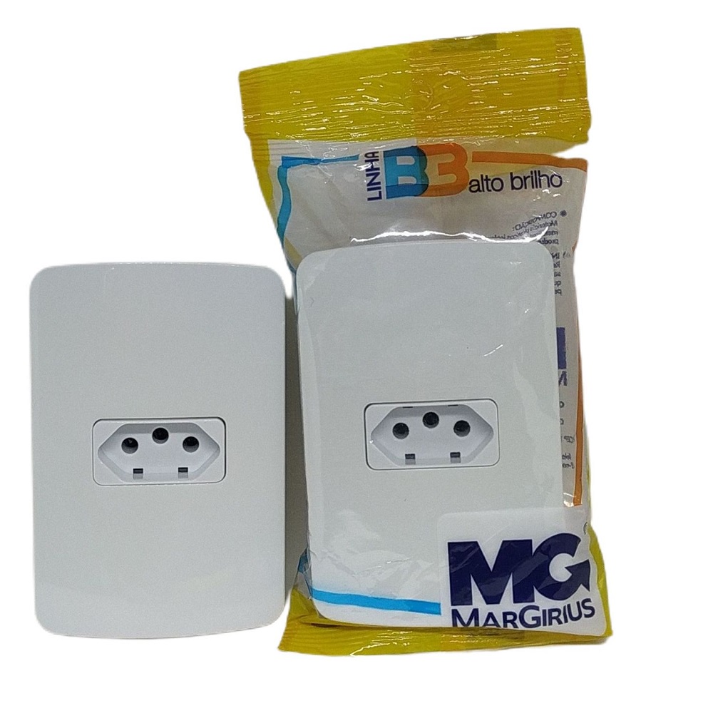 Conjunto 1 x Tomada 20a B3 Branco 4x2 Margirius | Shopee Brasil