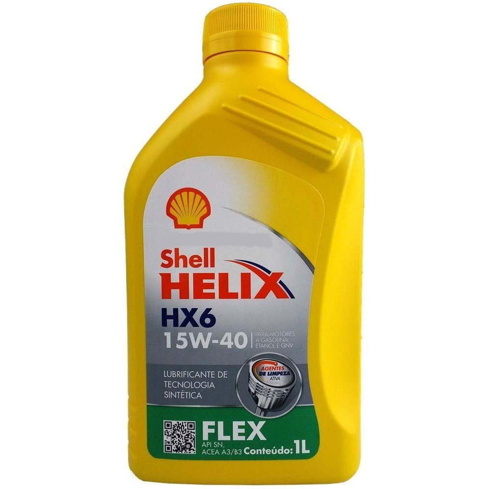 4 Oleo De Motor Shell Helix Hx6 15w40 Flex 1l | Shopee Brasil