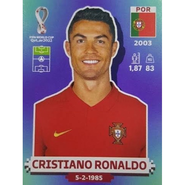 FIGURINHA CRISTIANO RONALDO ÁLBUM DA COPA 2022 QATAR PANINI | Shopee Brasil