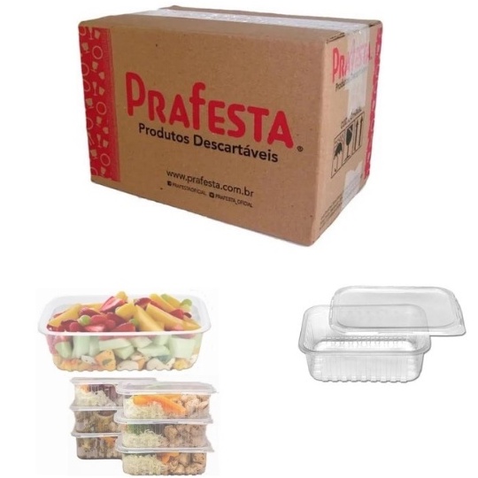 144un Pote Marmita Descartável 500ml Freezer Microondas PRAFESTA | Shopee Brasil