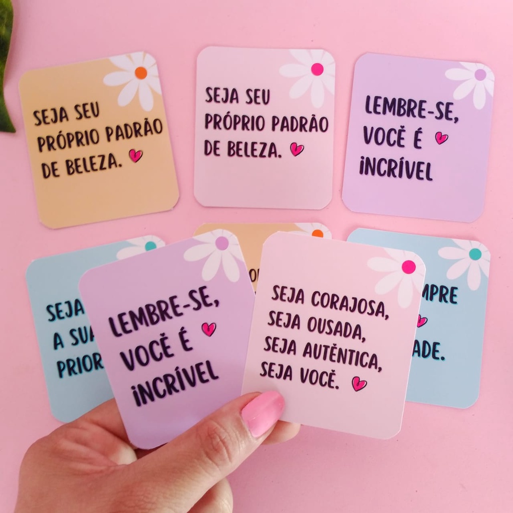 40 Mini Cartões motivacionais | Mini Card motivacional para ...