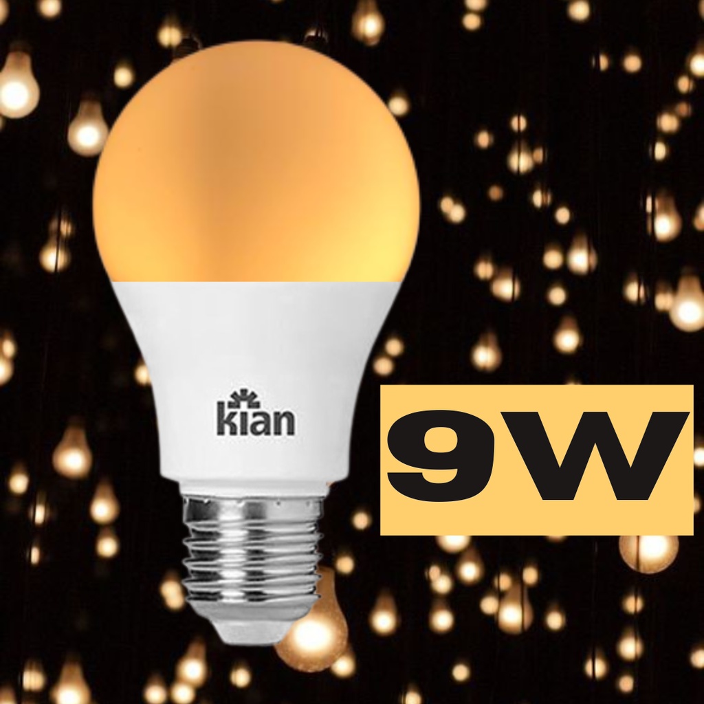 Lampada Bulbo LED 9w Luz Amarela 3000k Bivolt | Shopee Brasil