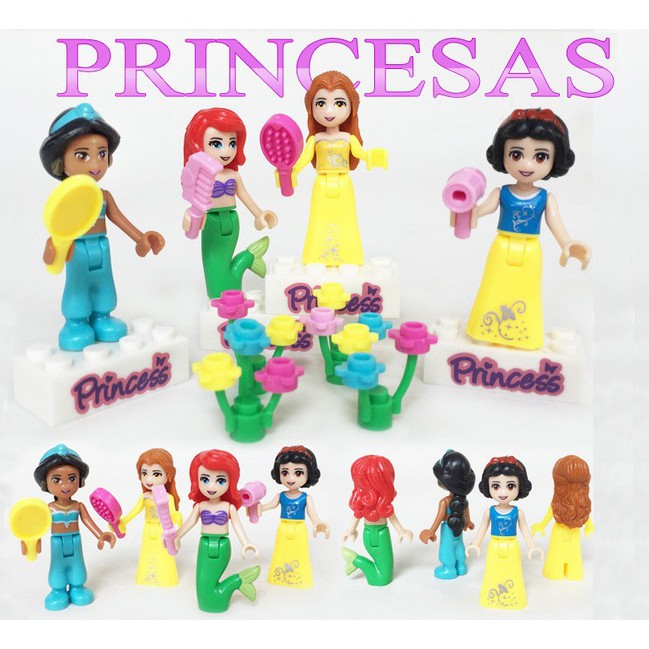 Bonecas Princesas Disney Bloco Meninas De Montar Barato Kit Blocos 8 ...