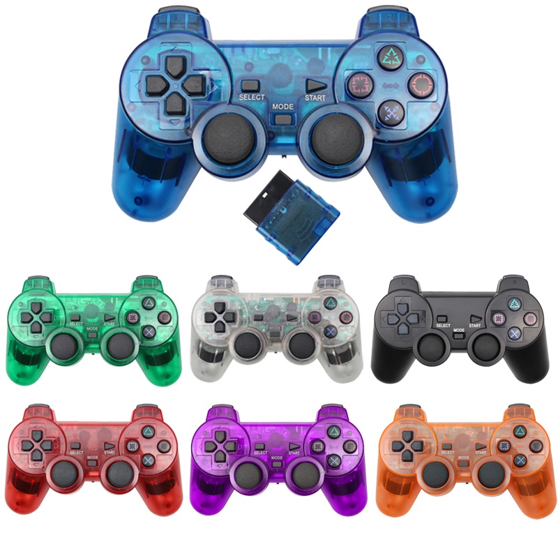 Gamepad Sem Fio 2.4G Com Receptor Para Sony PS2 Controlador Playstation 2 Console De Joystick ...