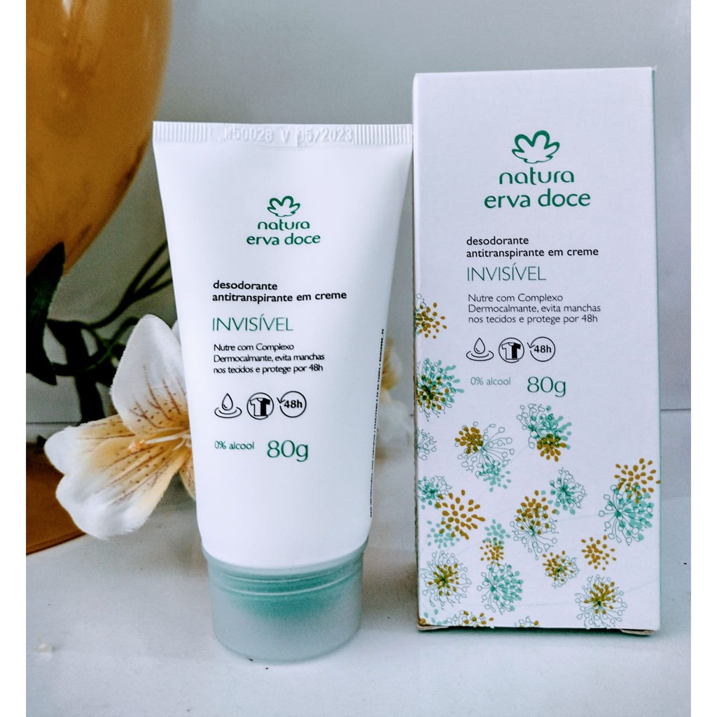 Desodorante Natura Erva Doce Antitranspirante em Creme Todo dia 80g ...