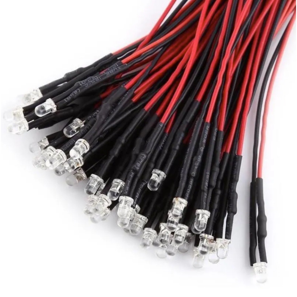 5x Led 5mm Flat Top Alto Brilho Montado 5v-12v Fácil Instalação led ...