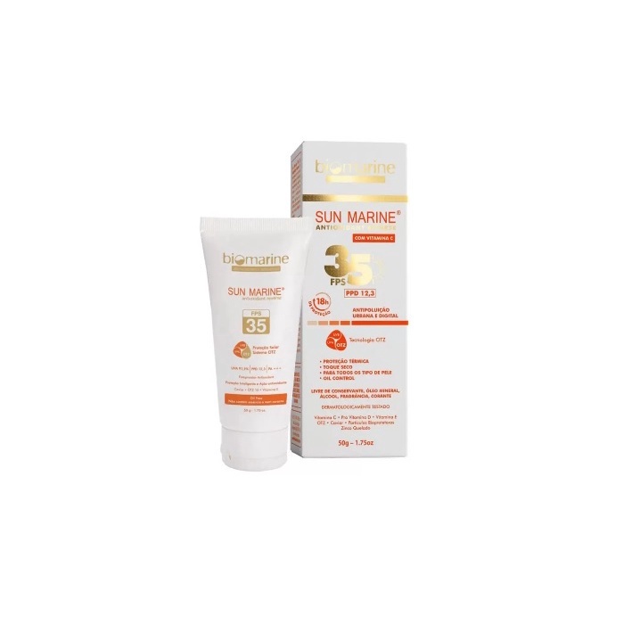 Sun Marine Protetor Solar c/ Vit C FPS35 50g Biomarine | Shopee Brasil