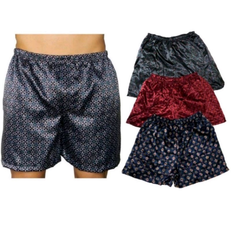 kit 4 samba canção short de dormir cetim estampado acetinado masculino ...