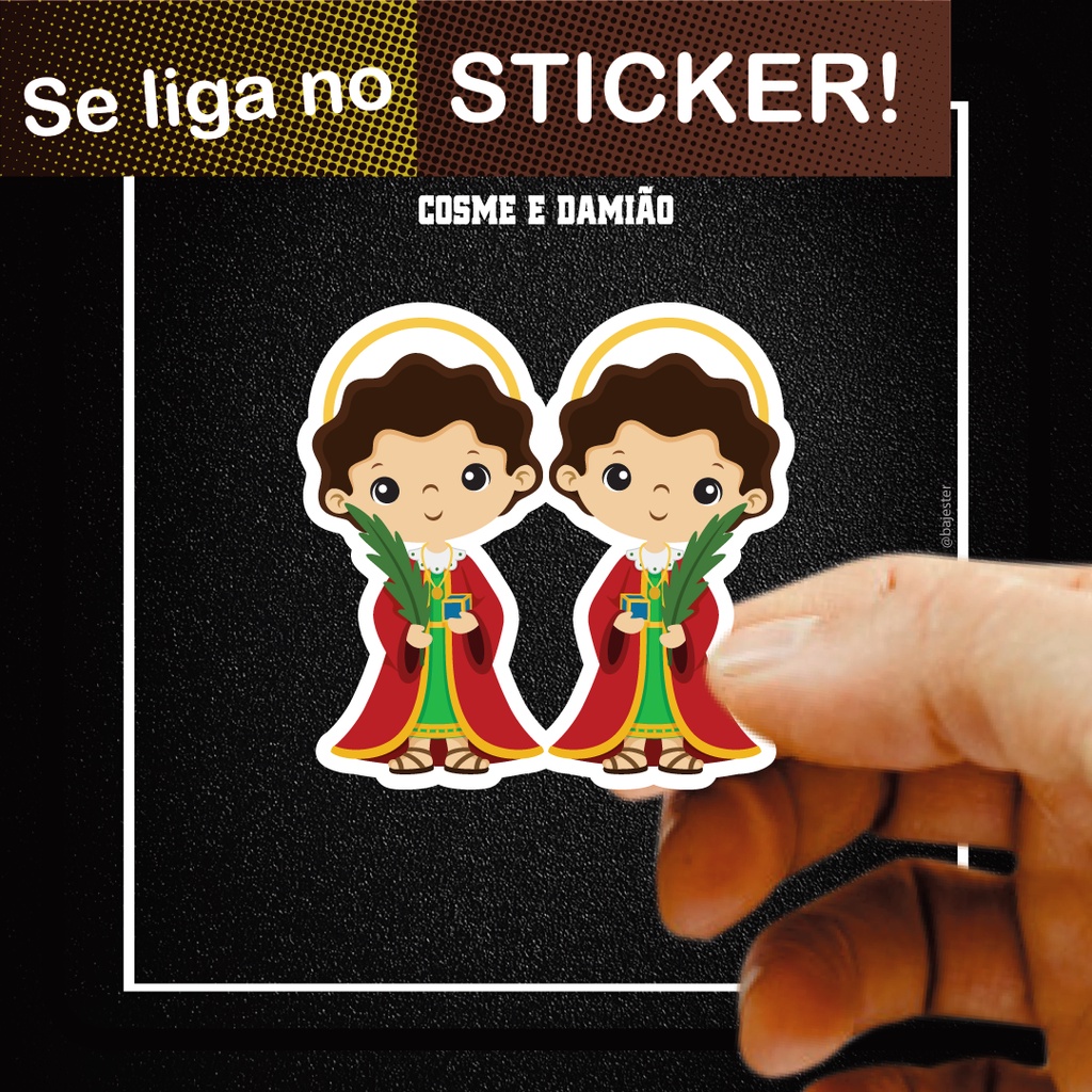 Adesivo Sticker Cosme e Damião Santinhos Santo | Shopee Brasil