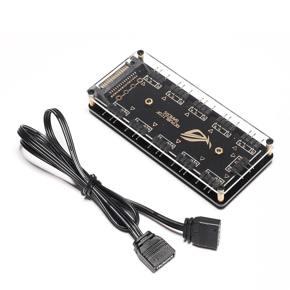 Rgb Fan Hub 10 Fans 5v 3 Pinos 12V 4 PINOS Aura Fusion Polychrome Msi ...