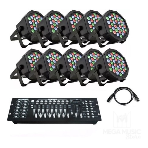 Kit 10 Canhao Parled 36 Led + Mesa Dmx 512 Efeitos Fade Time | Shopee ...