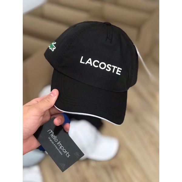 boné Lacoste Sport letreiro Preto | Shopee Brasil