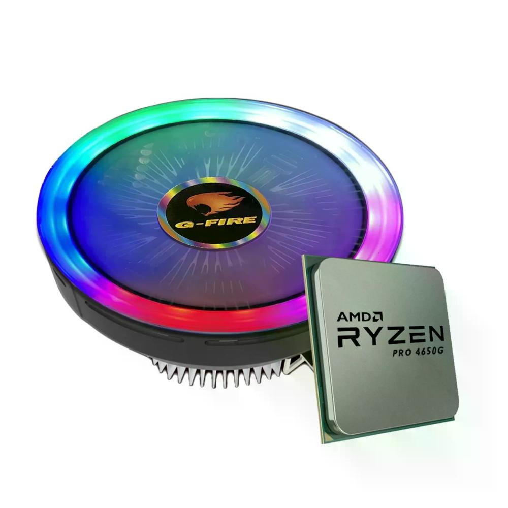 Processador Amd Ryzen 5 4650g Pro - Com cooler CPU Rainbow 4 pinos ...