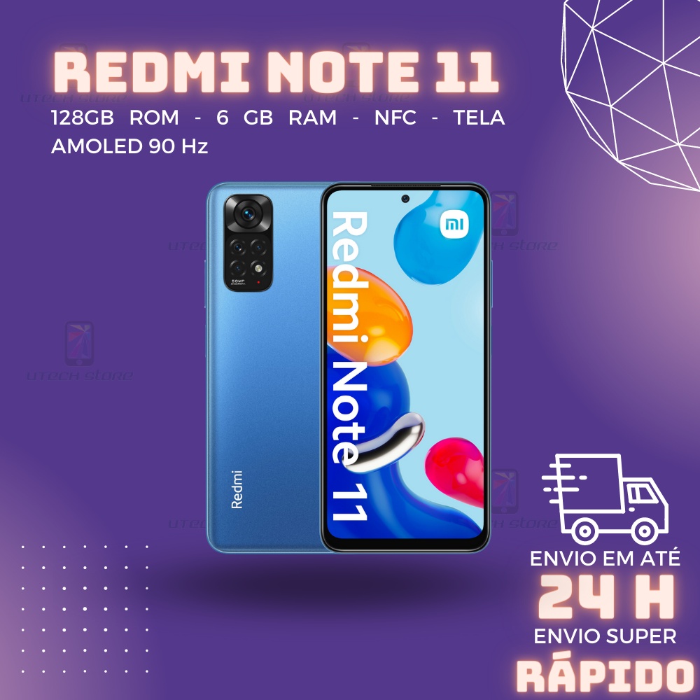 Xiaomi Redmi Note 11 Twilight Blue 6GB RAM 128GB ROM com NFC | Shopee ...
