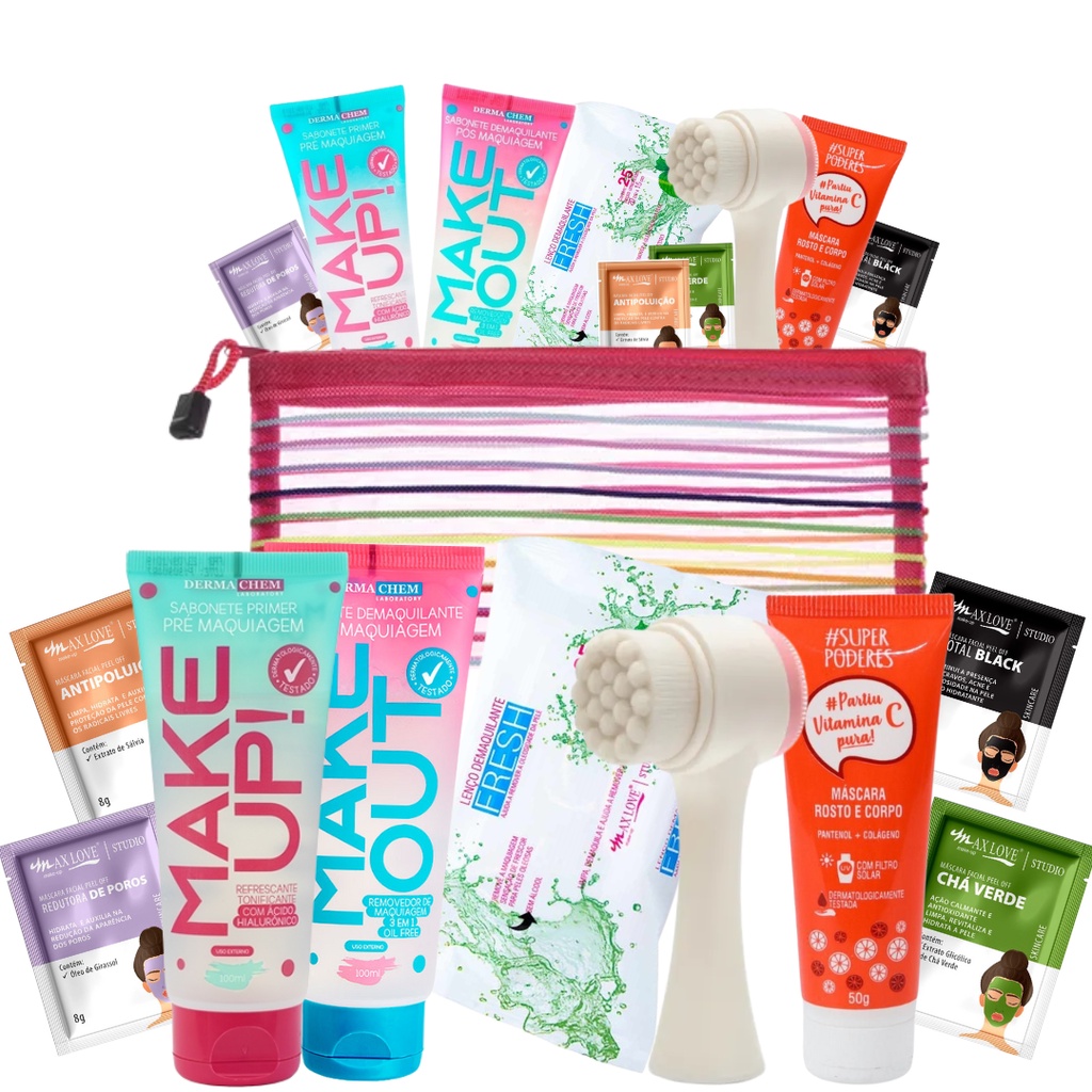 Kit Skin Care Limpeza de Pele Completo c/ Sabonete Pré e Pós Maquiagem ...