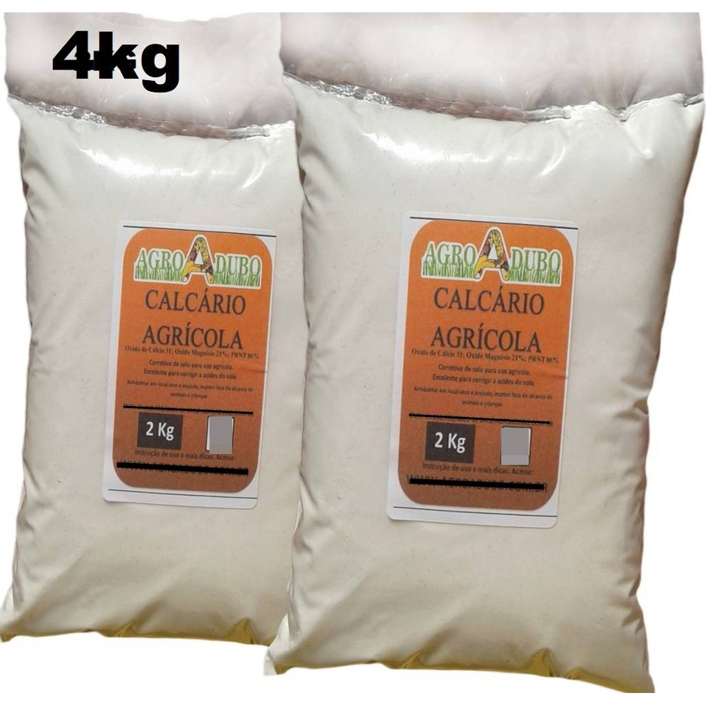 Fertilizante Calcario Dolomitico Pacote 4 Kg Prt 86% Adubo - Desconto ...