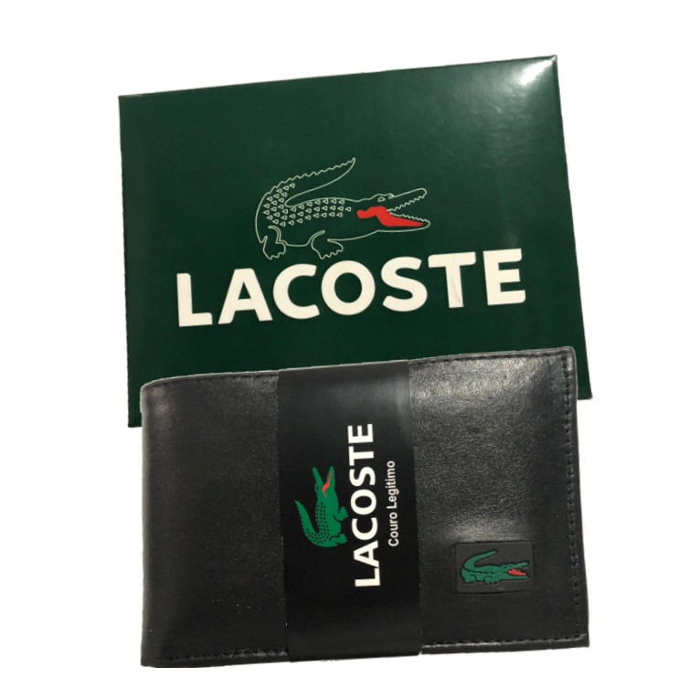 Carteira Lacoste Masculina Original Couro Legitimo Repartição Documento ...