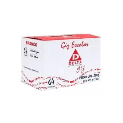 Giz Escolar Branco Quadro Negro C/64 - Delta | Shopee Brasil