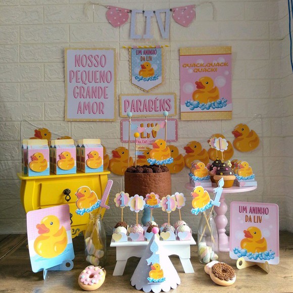 Kit festa Patinho rosa | Shopee Brasil