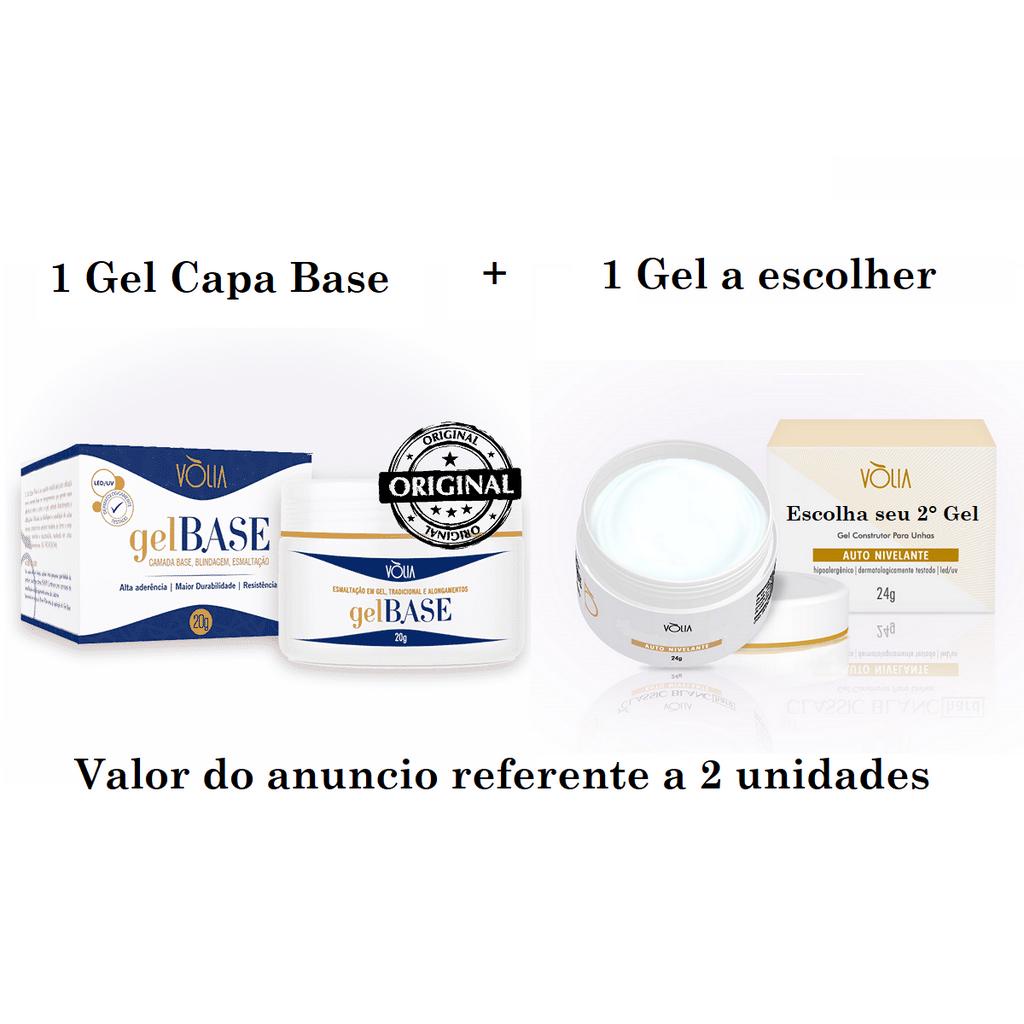 Kit 2 Gel Volia 1 Capa Base + 1 Gel A Escolher Para Unhas Gel Fibra Uv ...
