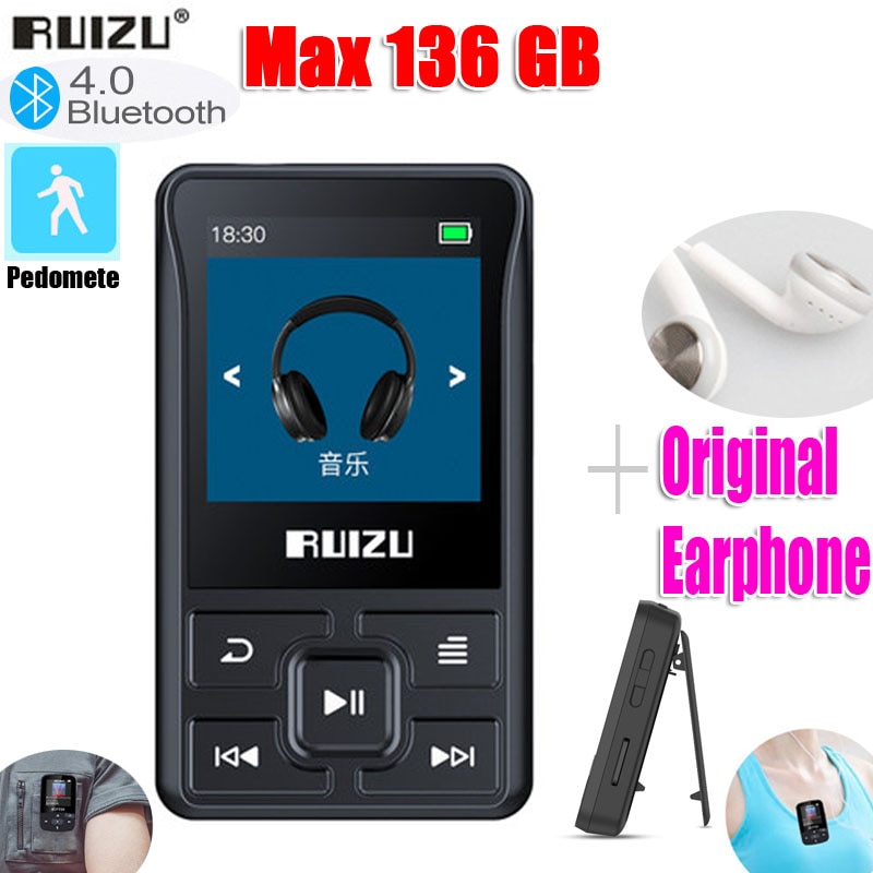 Mini Mp3 Player 8gb Com Clipe Ruizu X55 Esporte Original Suporte Fm ...