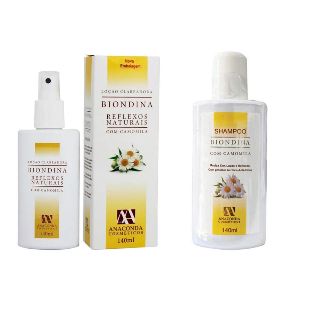 Kit Biondina Spray Clareador 140ml + Shampoo 140ml | Shopee Brasil