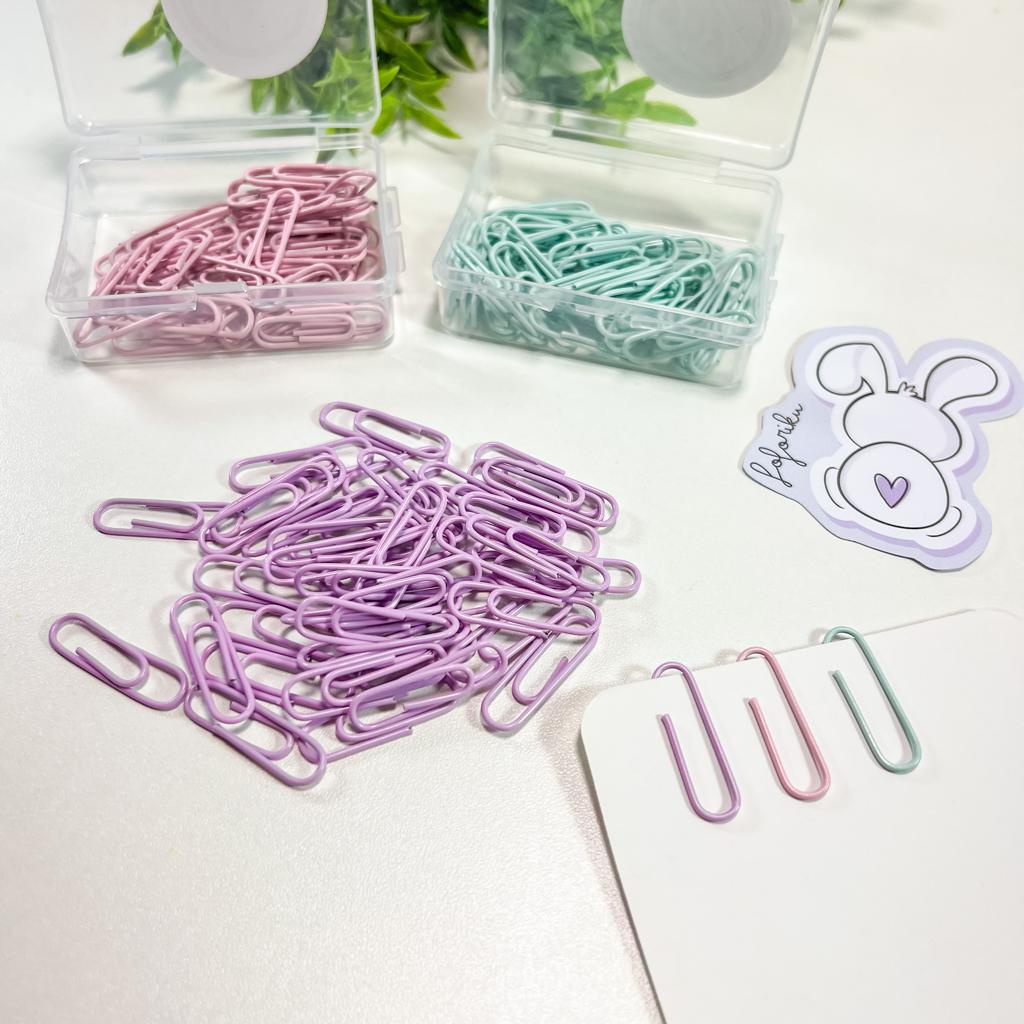 Clips Colorido Tom Pastel - Rosa, Roxo e Verde - 50 unidades | Shopee ...