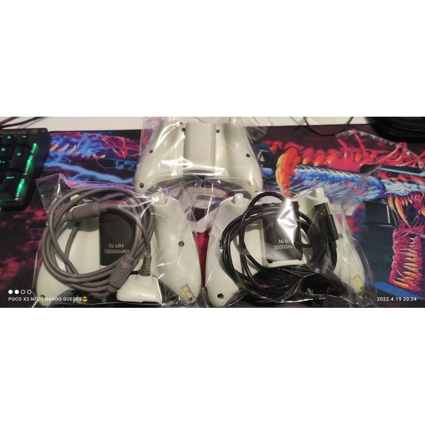 Controle Xbox 360 Original Microsoft, Com Tampa Funcionando 100% X Box ...