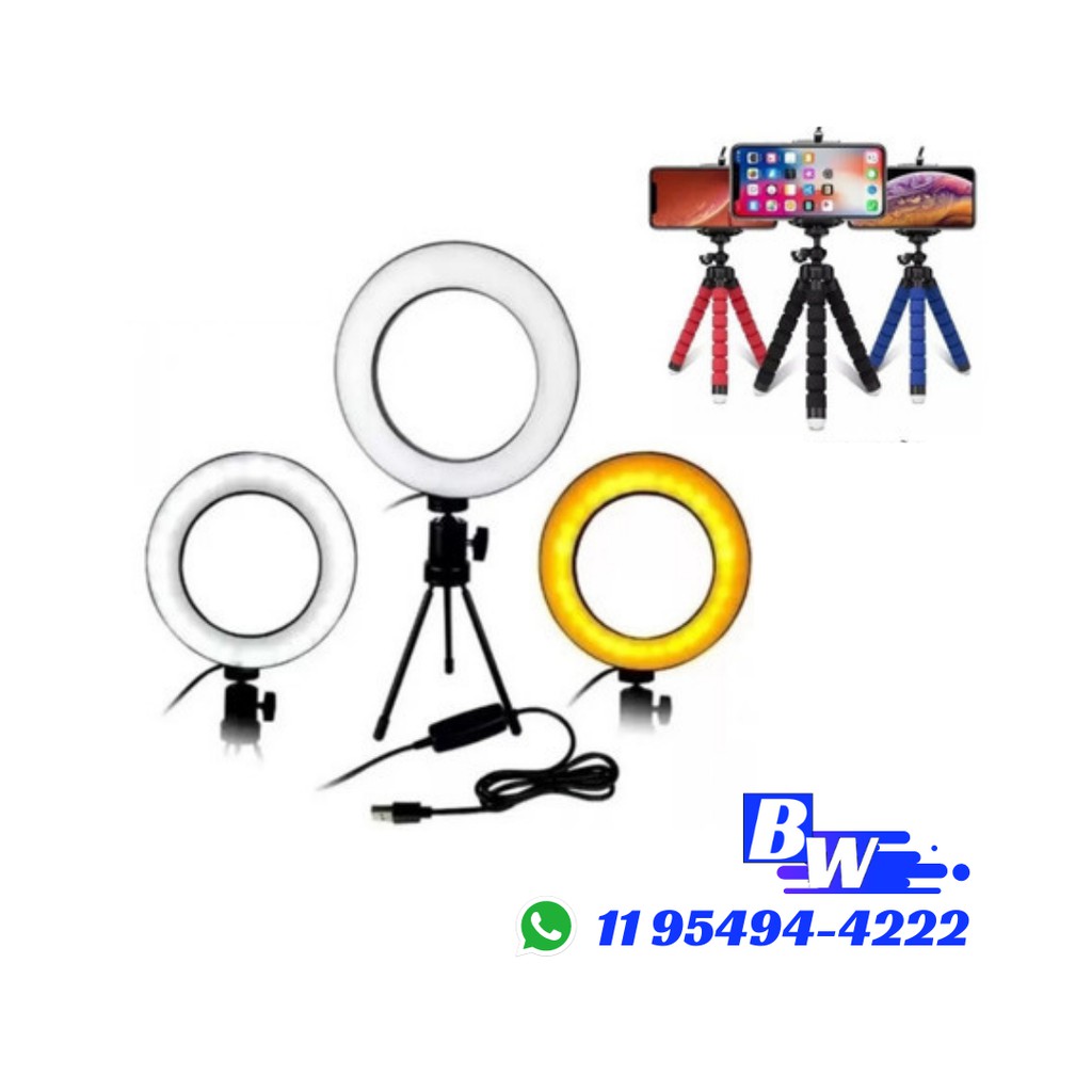 RING LIGHT 6 POLEGADAS PARA FOTÓGRAFO E YOUTUBER | Shopee Brasil