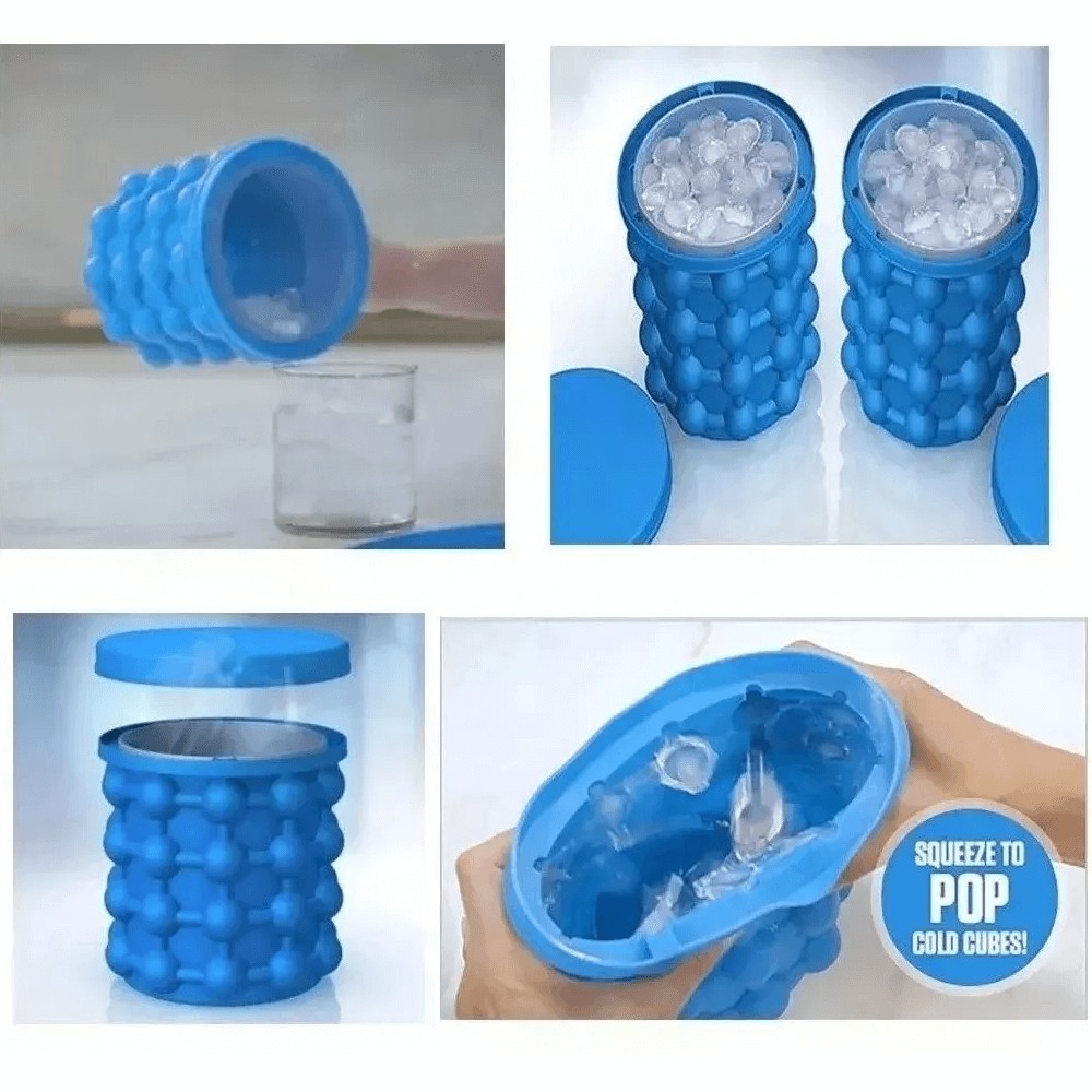 Mini Balde Forma De Gelo Em Silicone Ice Magic Cube | Shopee Brasil
