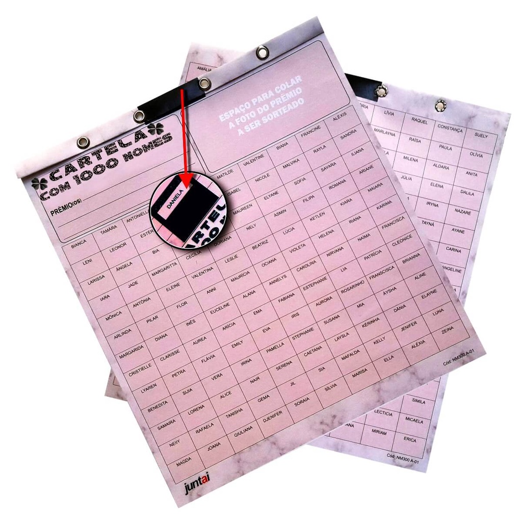 Cartela De Rifa 300 Nomes (envio Imediato) - Embalagem Com 1 Unidade ...