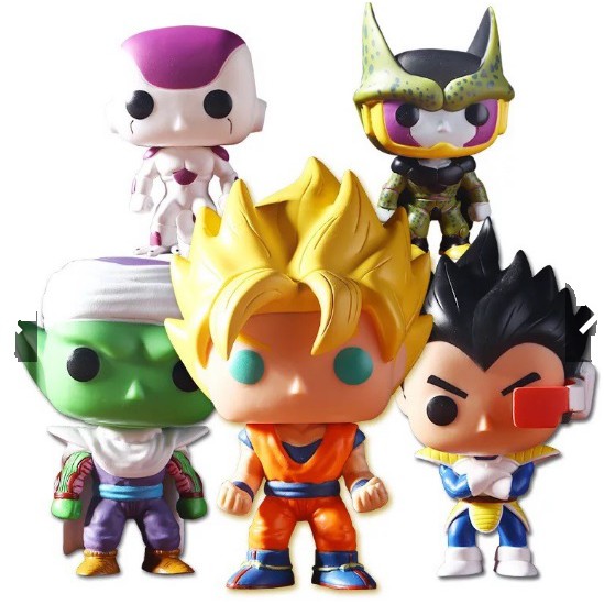boneco funko pop dragon ball Z goku, vegeta, estilo funko pop majin boo ...