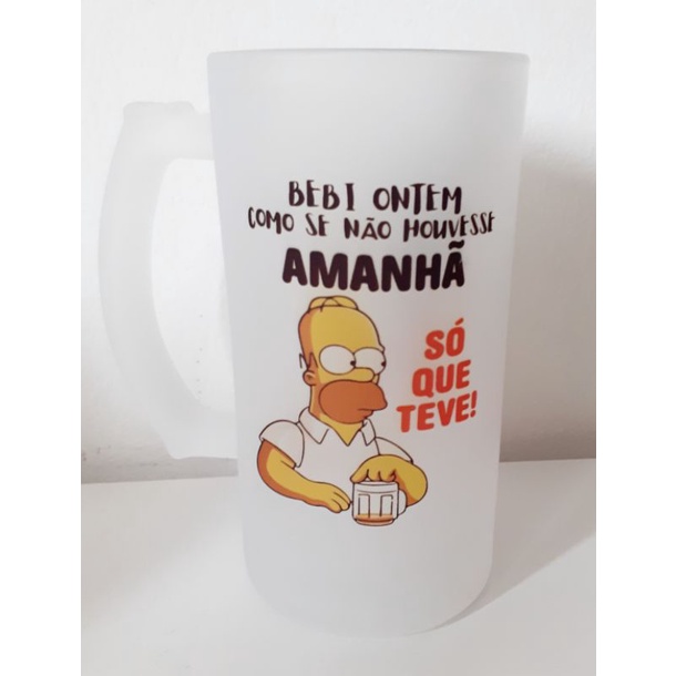 Caneca de Chopp Personalizada Vidro Jateado Fazemos Qualquer Tema + Caixa | Shopee Brasil