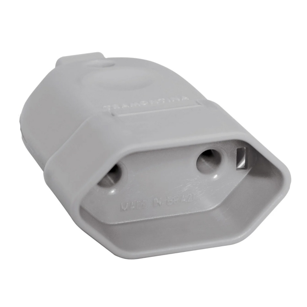 Plugue Femea 2P 10A/250V Cinza - Tramontina | Shopee Brasil