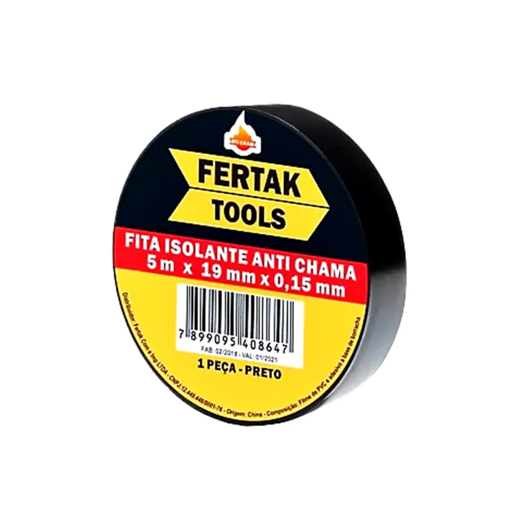 Fita Isolante Anti Chama 19mm x 0.15mm x 5 metros | Shopee Brasil