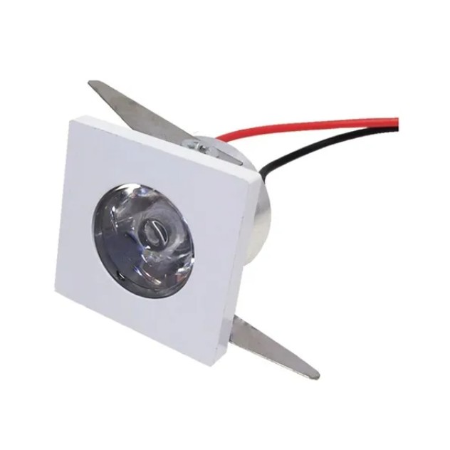 Kit 10 mini spot embutido 1w quadrado aluminio branco 3000K(Branco ...