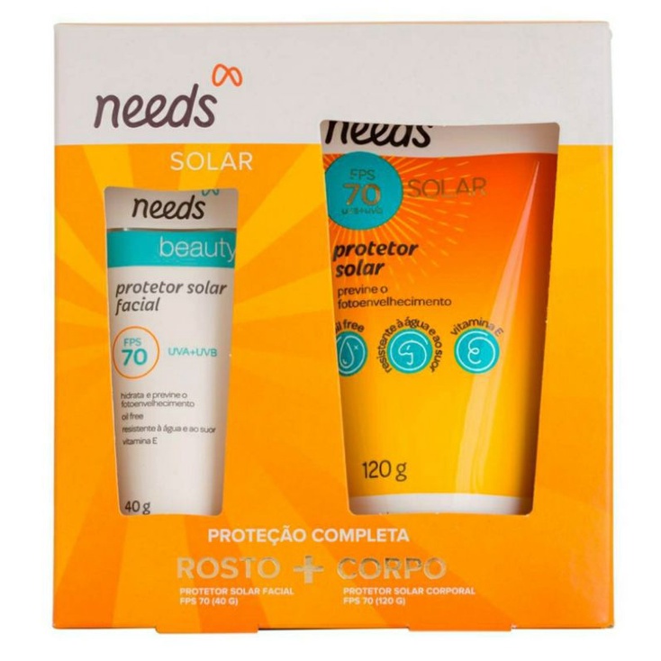Kit Protetor Solar Facial Needs FPS 70 com 40g + Protetor Solar ...