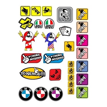 Cartela De Adesivos Moto Motocross Carro Bike Caminhao 11 | Shopee Brasil