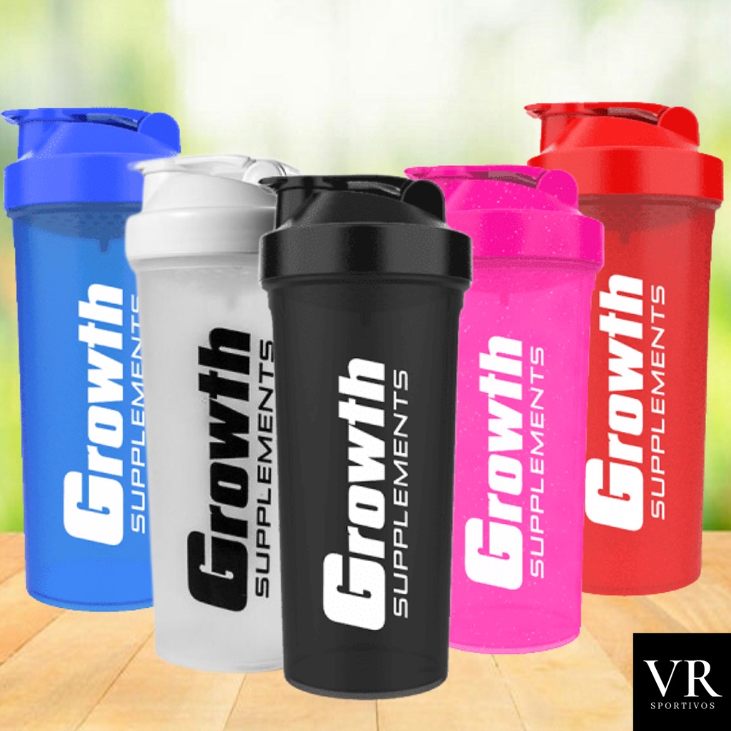 Garrafa Coqueteleira Growth Fitness Academia Copo Suplemento Treino Plástico Água Shakeira ...