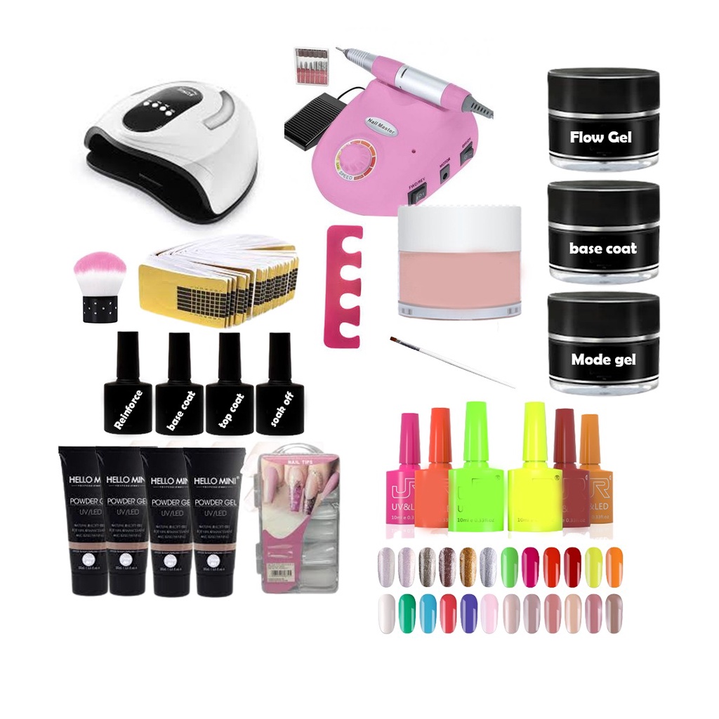 Kit Completo ParA Unha Gel e Acrigel Com Cabine Bivolt e Lixadeira ...